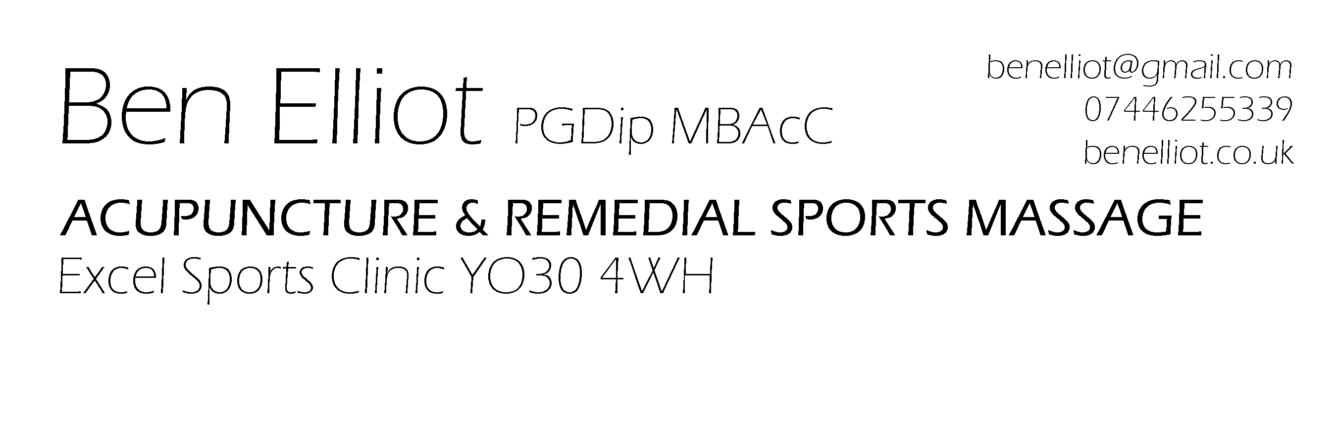 Ben Elliot Acupuncture & Remedial Sports Massage | York [ Book now ]